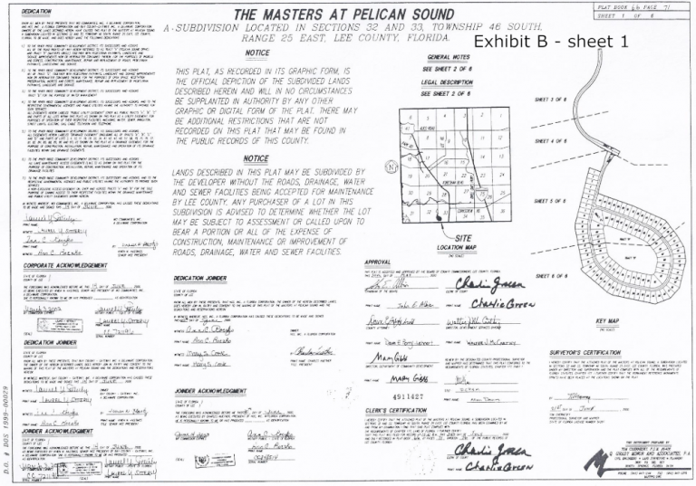 Exhibit B – Plat Diagram – Masters Circle at Pelican Sound